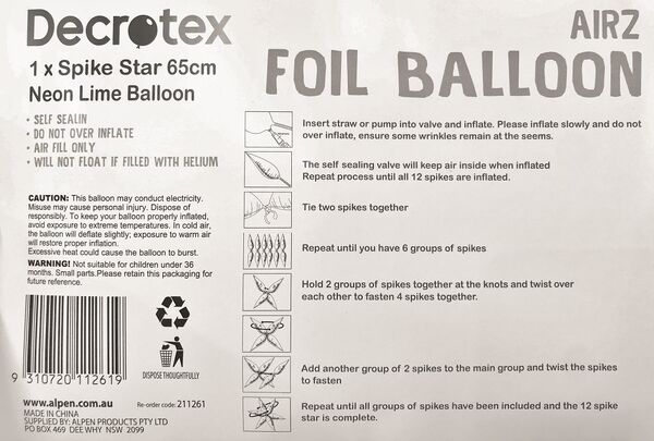 Air-Fill Neon Pink Spike Star Foil Balloon 65cm | Shop 10,000+ Party ...