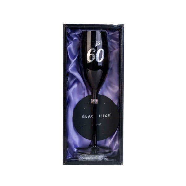60th Birthday Black Luxe Champagne Flute | Elegant 60th Birthday Toast ...