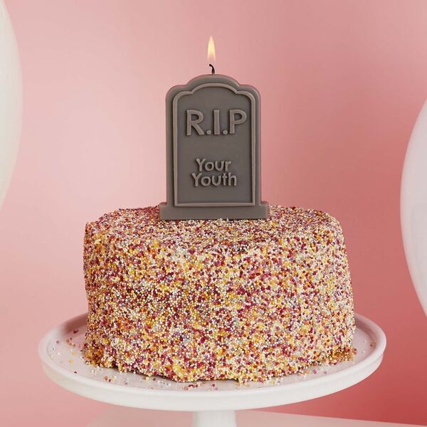 R.I.P Your Youth Gravestone Cake Candle | Shop 10,000+ Party Products ...