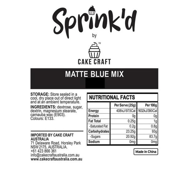 Sprink'd Matte Blue Mix Edible Cake Sprinkles 500g | Shop 10,000+ Party ...