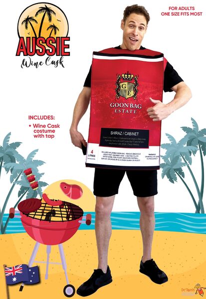 Adult Aussie Wine Cask Goon Bag Costume One Size | Shop 10,000+ Party ...