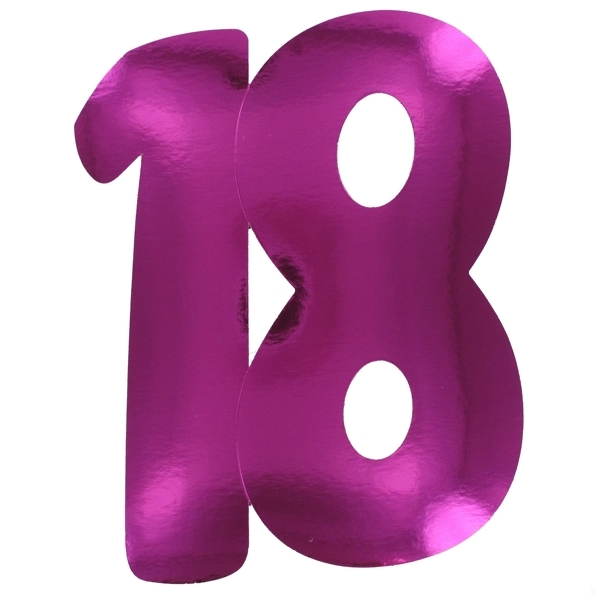 Cutout Large Foil 18 Hot Pink Pk1 - N/A