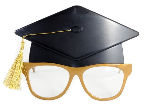 Graduation Party Eyeglasses Gold Hat Glasses | Costume Accessory