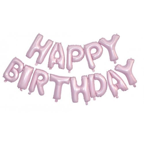 Matte Pink Happy Birthday Foil Balloon Letter Banner | Shop 10,000 ...