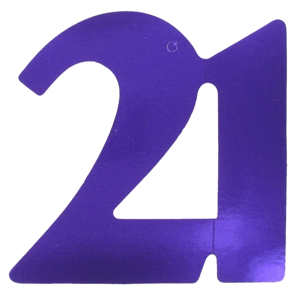 Cutout Large Foil 21 Purple Pk1 - N/A