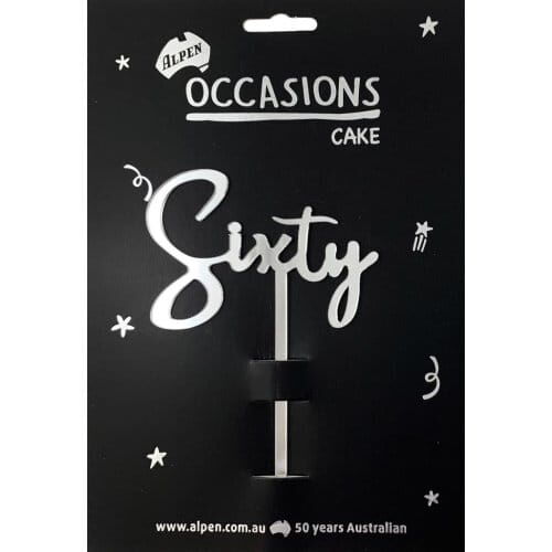 Silver Sixty 2mm Acrylic Birthday Cake Topper | Shop 10,000+ Party ...