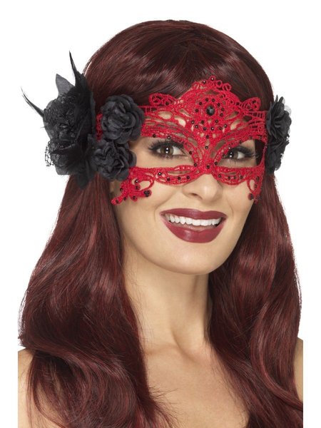 Red Lace Mask - Halloween Costumes - Shindigs.com.au