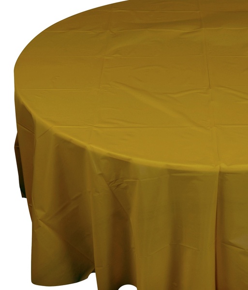 Gold Round Plastic Tablecover 213cm (Pk 12) | Shop 10,000+ Party ...