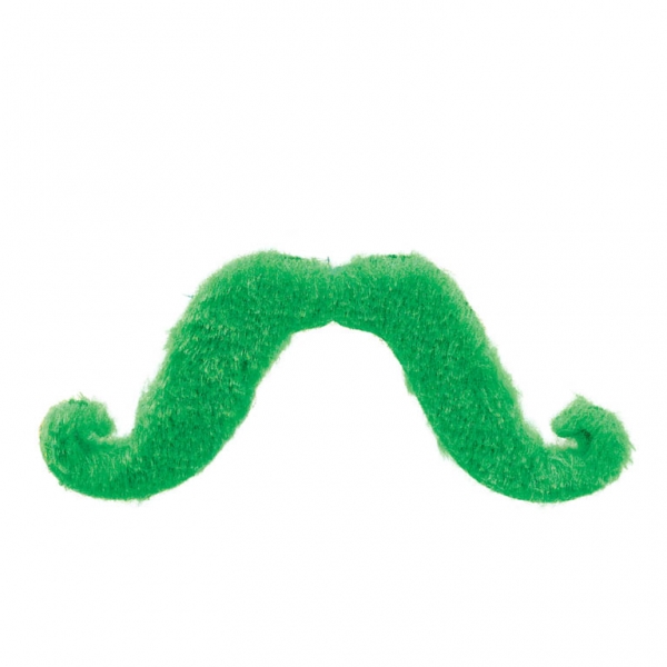 Green Handlebar Moustache Pk 1 - Fake Moustaches - Buy Online