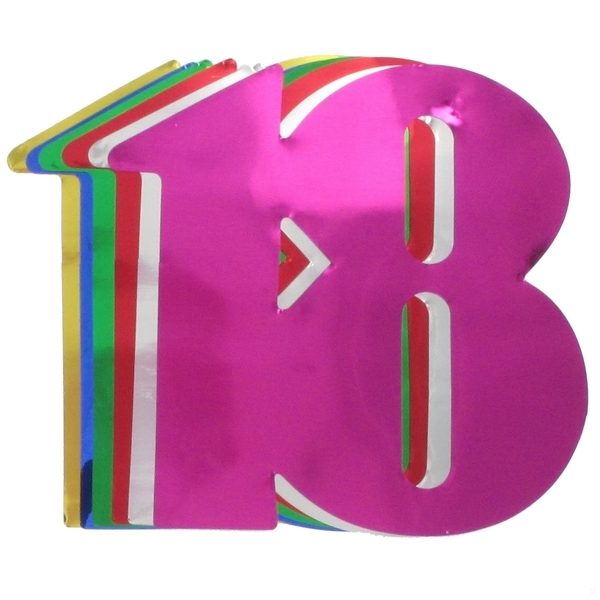 Foil Cutout Numeral 18 Assorted Pk12 - Meteor