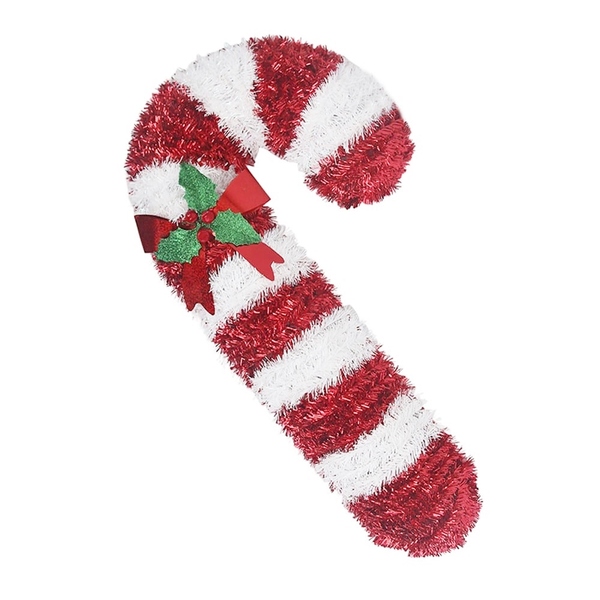 Christmas Tinsel Candy Cane Wall Decoration 62x32cm | Shop 10,000 ...